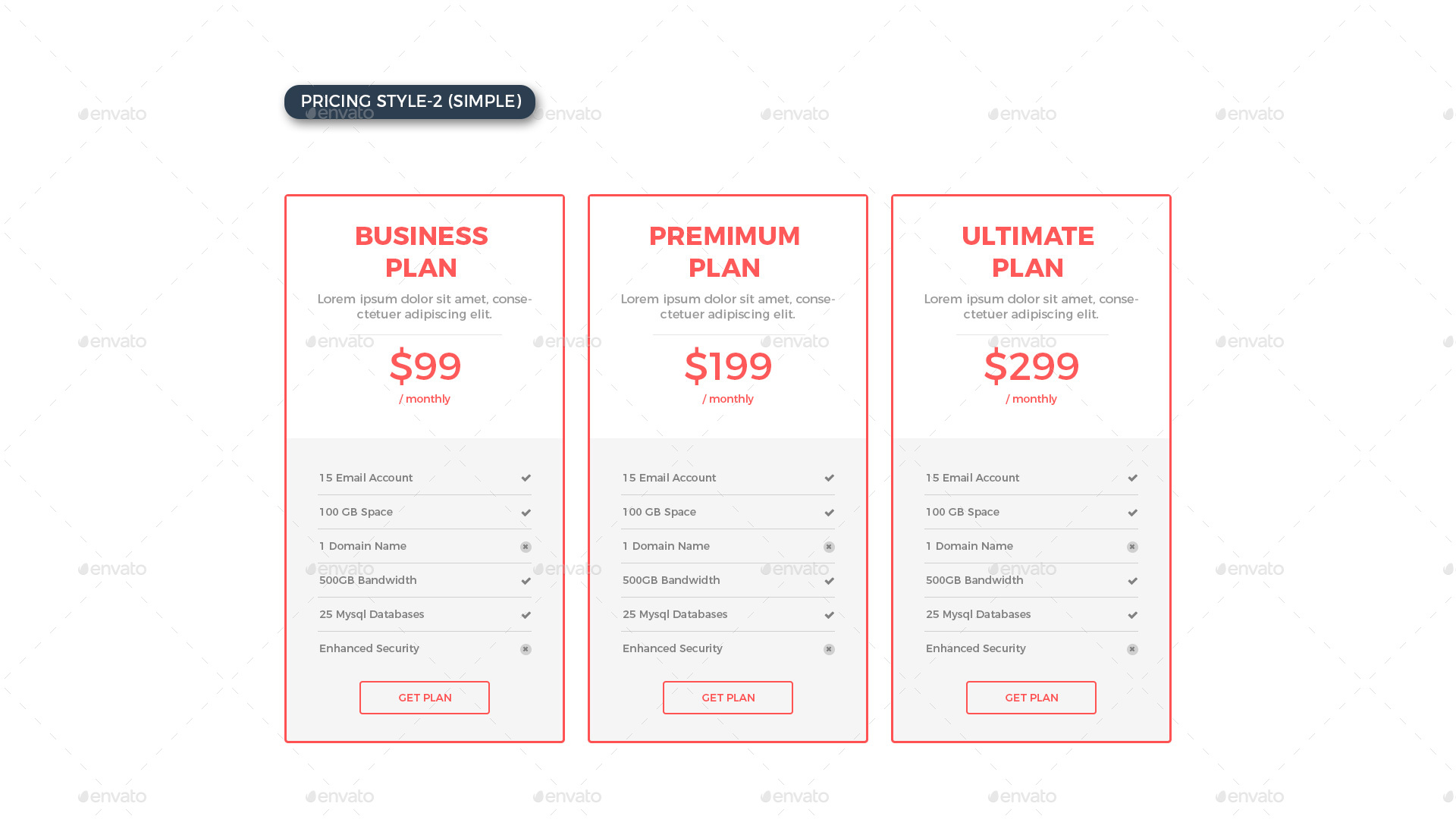 Uplan - A Multipurpose Pricing Tables, Web Elements | GraphicRiver
